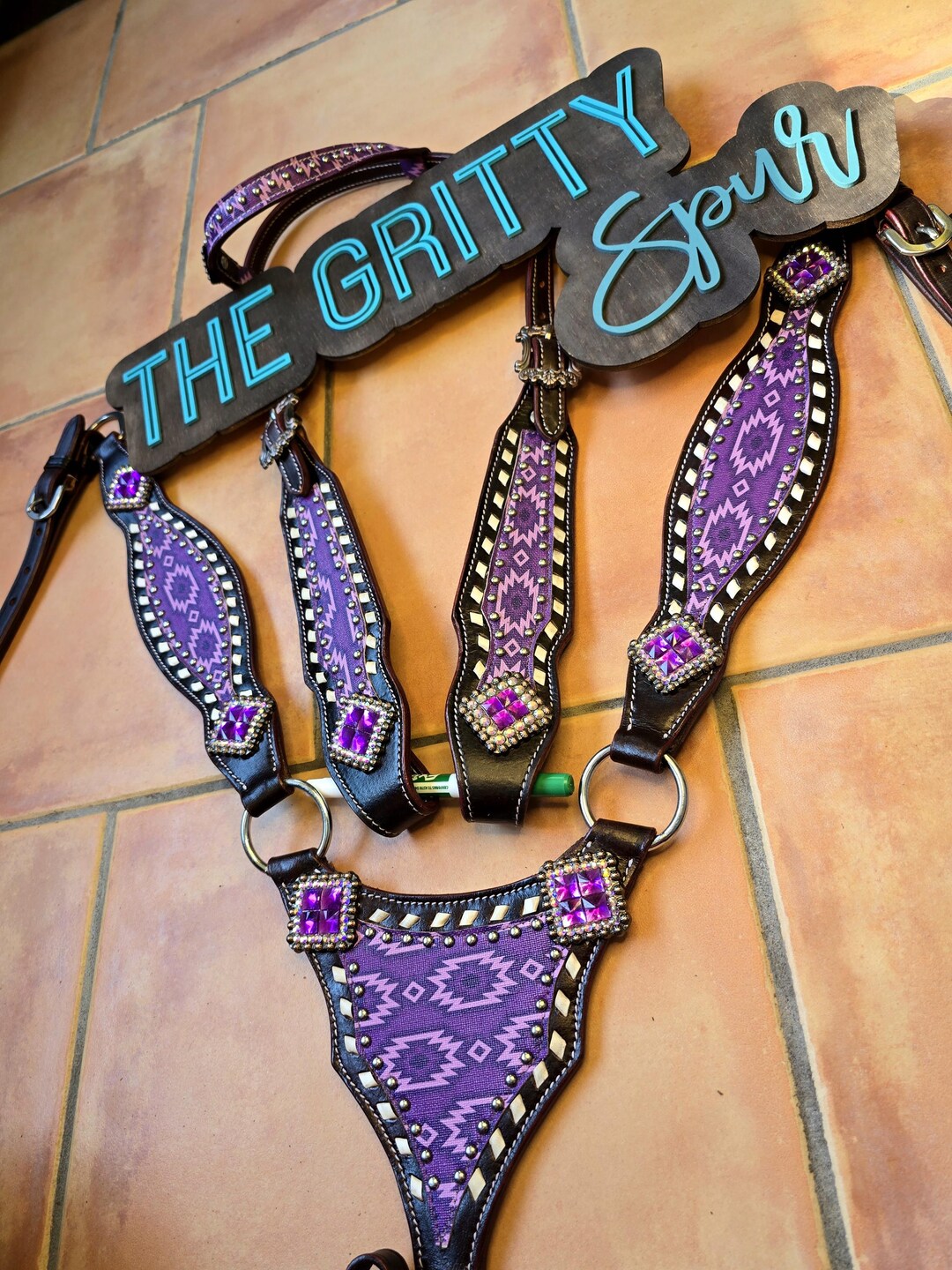Purple Aztec Tack Set - Etsy