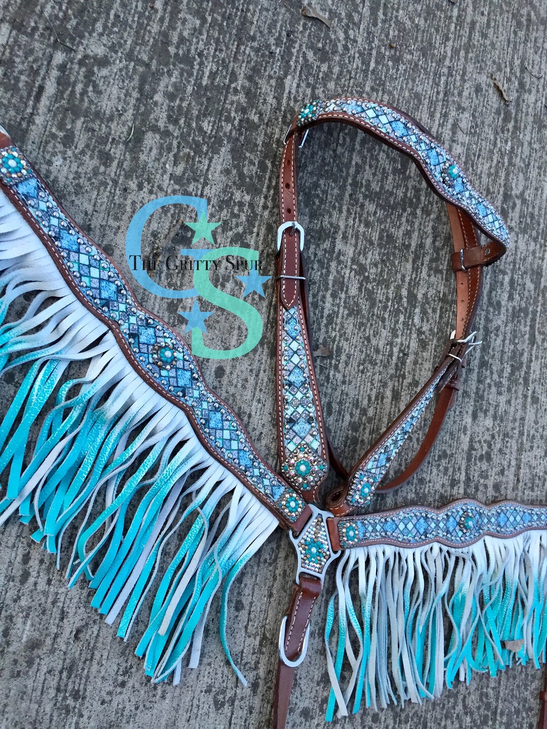 Mint Blue Hues Tack Set With Fringe Very Pretty - Etsy