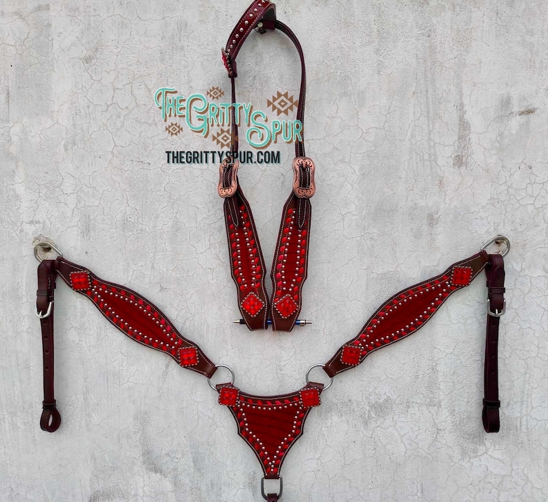 Red Gladiator Style Tack Set - Etsy