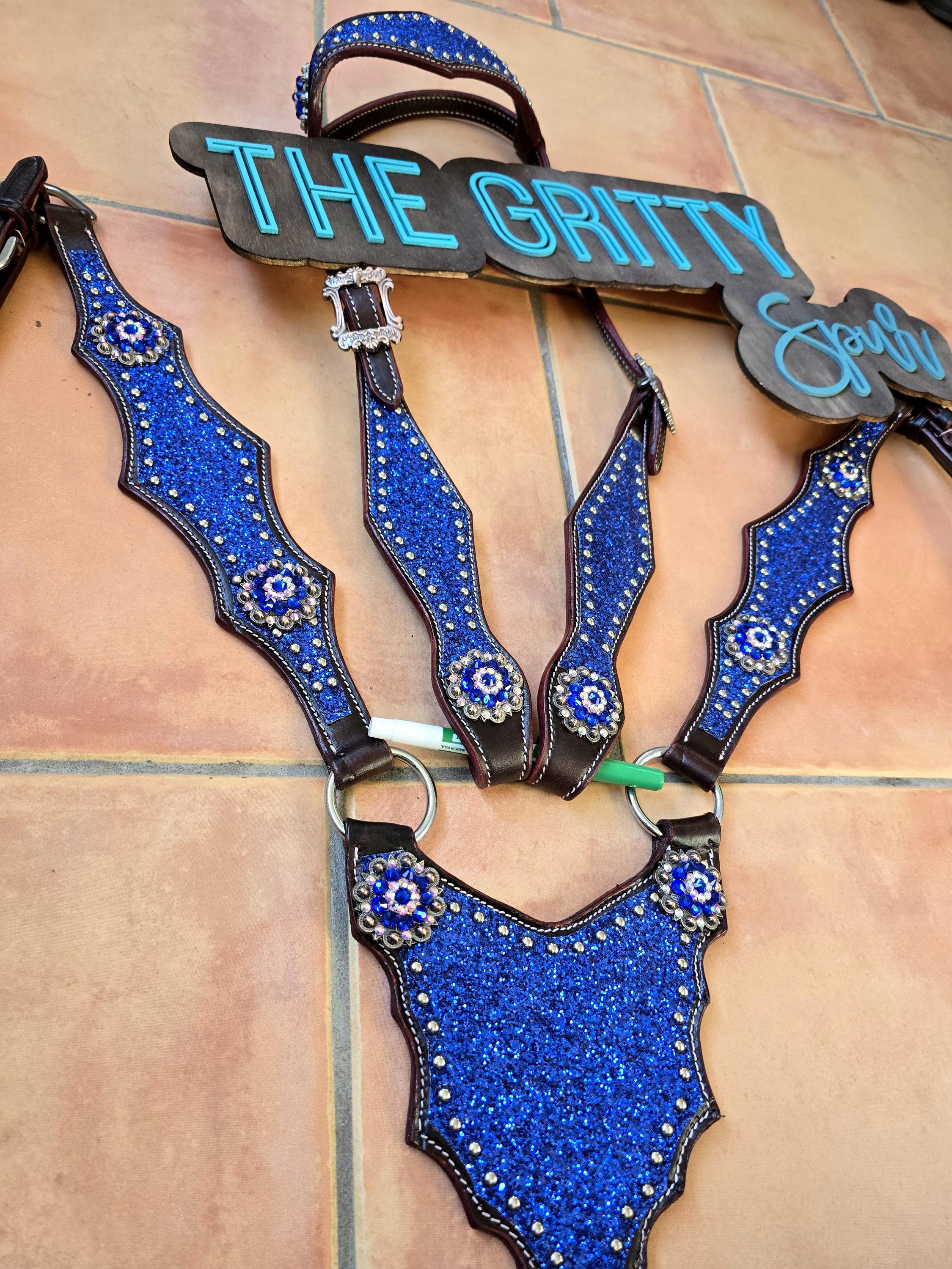 Blue Glitter Gladiator Style Tack Set - Etsy
