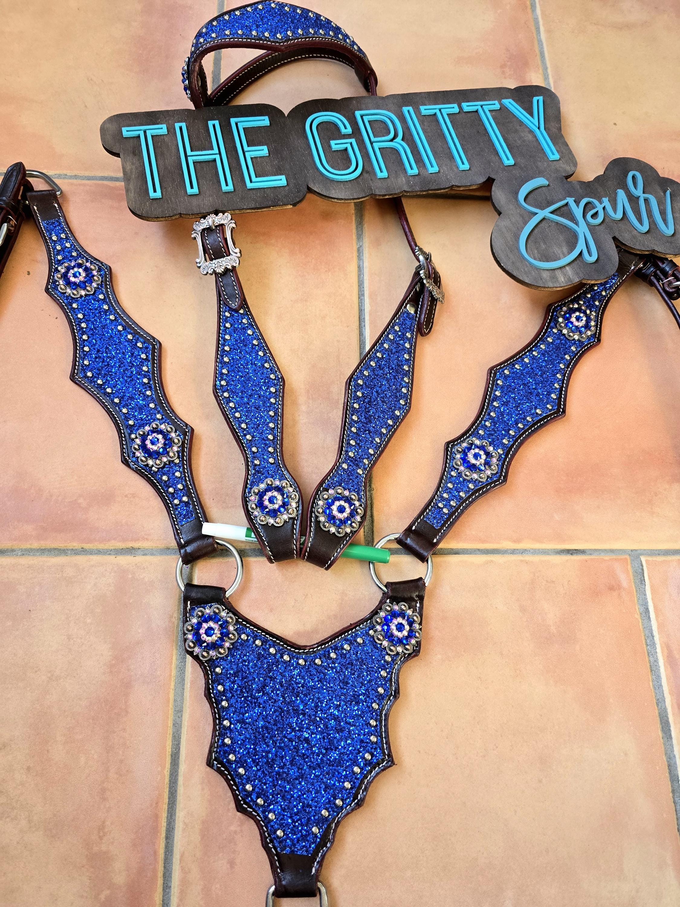 Blue Glitter Gladiator Style Tack Set - Etsy