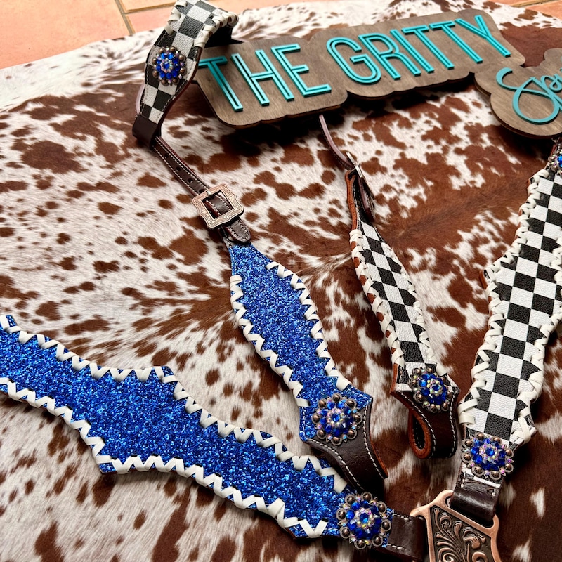 Checkered Horse Tack Set - Etsy