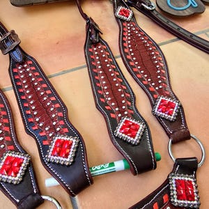 Red Gladiator Style Tack Set - Etsy