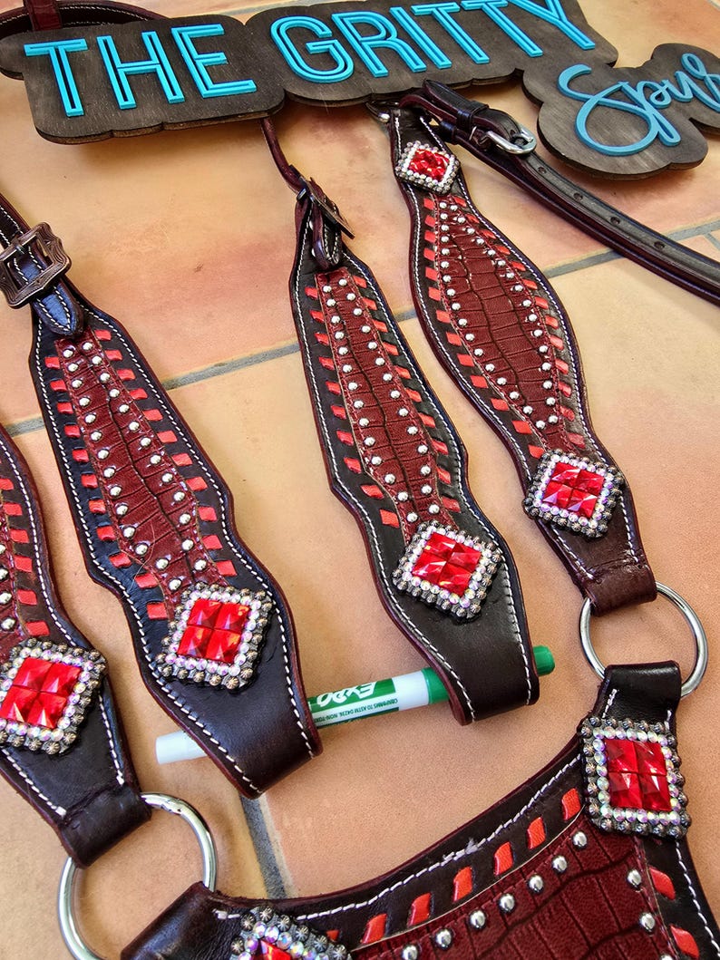 Red Gladiator Style Tack Set - Etsy