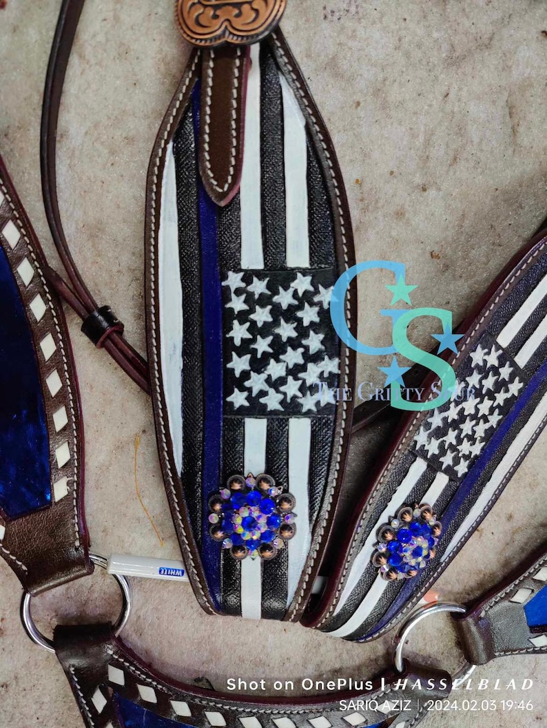 Thin Blue Line Horse Tack Set - Etsy