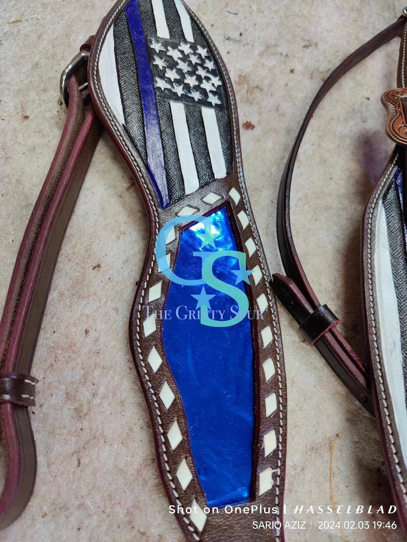 Thin Blue Line Horse Tack Set - Etsy