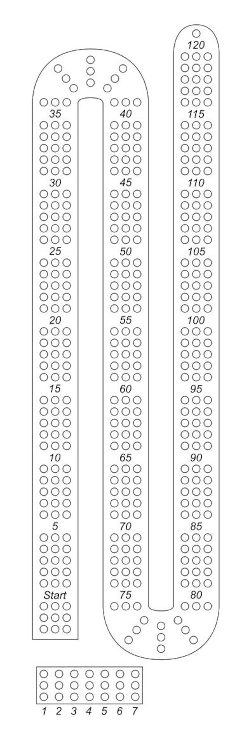 Cribbage Board Template - Digital Download - SVG & PDF - Etsy