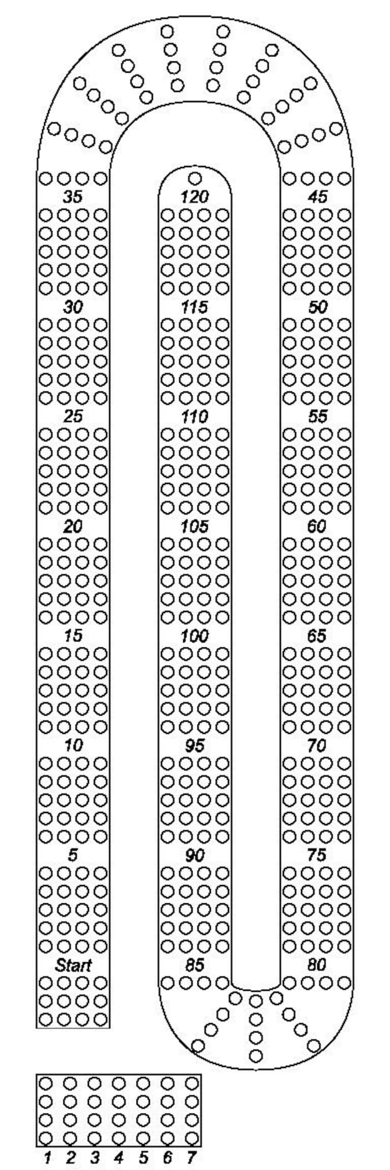 Cribbage Board Template - Digital Download - SVG & PDF - Etsy Canada