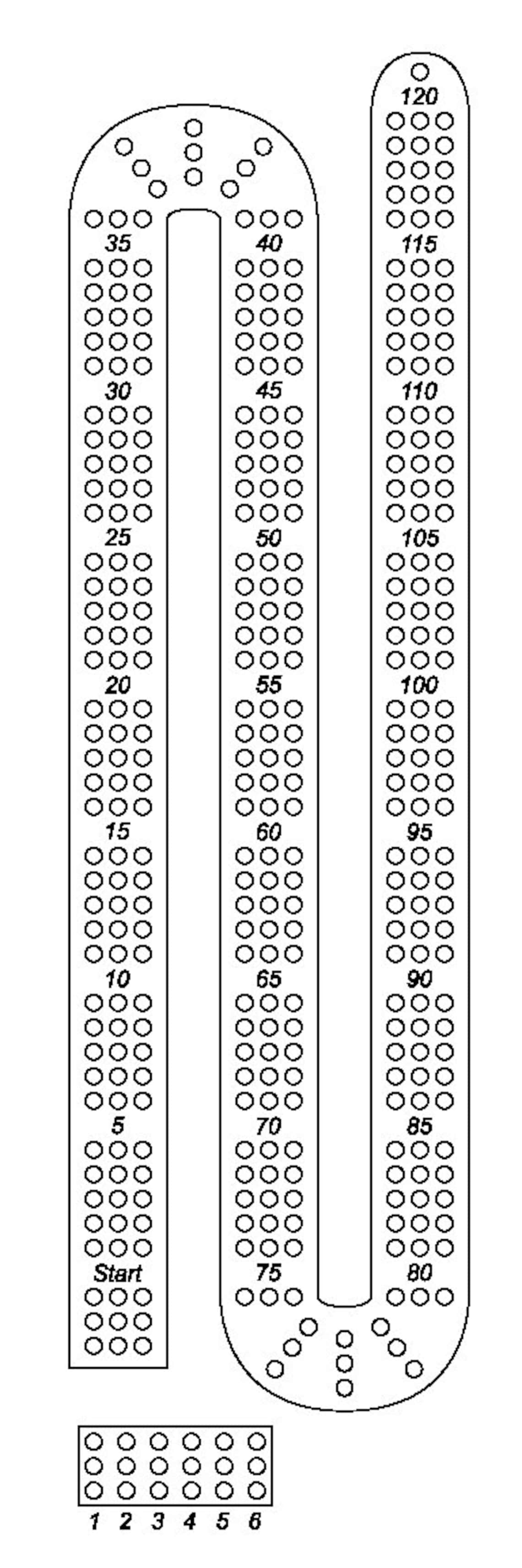 Cribbage Board Template Digital Download SVG & PDF - Etsy Canada