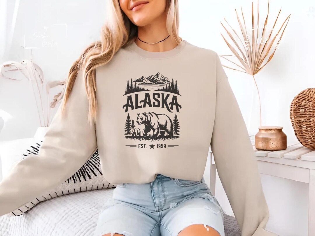 Alaska Bear Mountain Svg, Alaska Svg, Wilderness Forest Design, Alaska ...