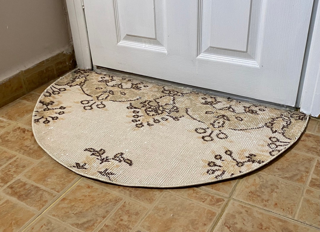 Semicircle Rug 1.5x2.4 Ft, Vintage Rug,yellow Rug,wool Rug, Handmade ...