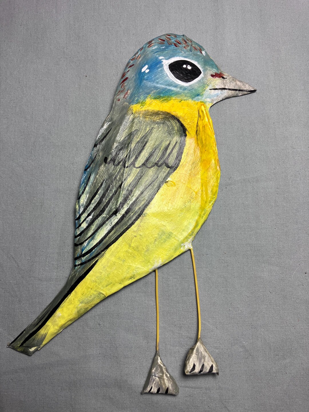 Paper Mache Wall Art Nashville Warbler Bird - Etsy