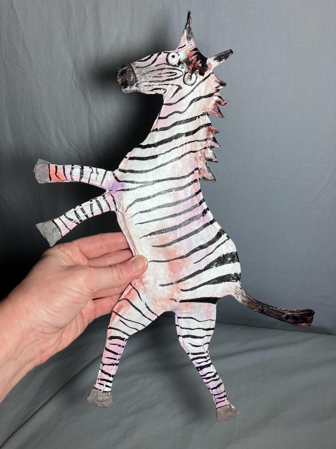 Paper Mache Wall Art Dancing Zebra - Etsy