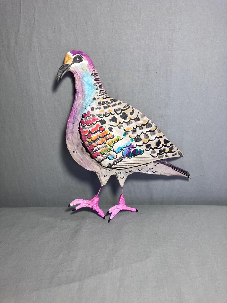 Bronze Wing Pigeon Bird Paper Mache Wall Art - Etsy
