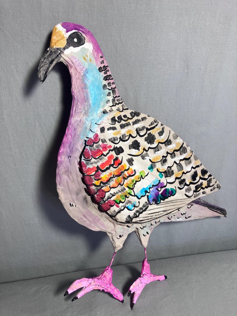 Bronze Wing Pigeon Bird Paper Mache Wall Art - Etsy
