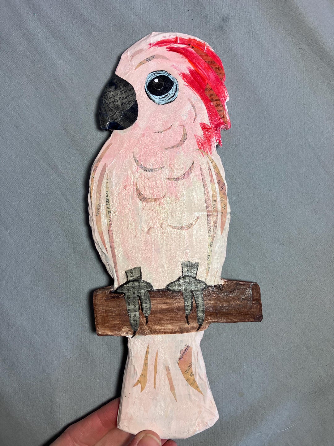 Paper Mache Salmon-crested Cockatoo Bird Wall Art - Etsy
