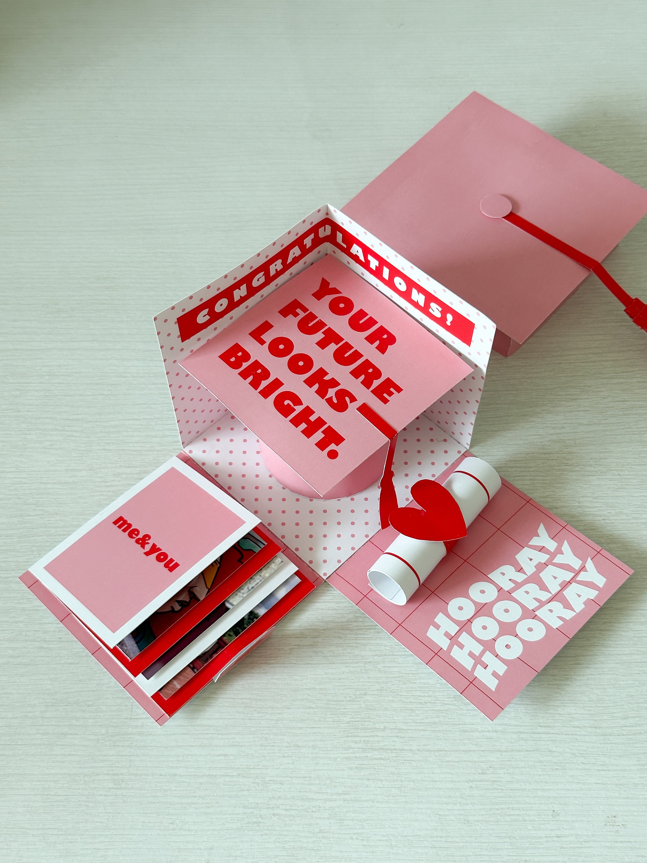 Graduations Exploding Gift Box Printable Template for DIY Project ...