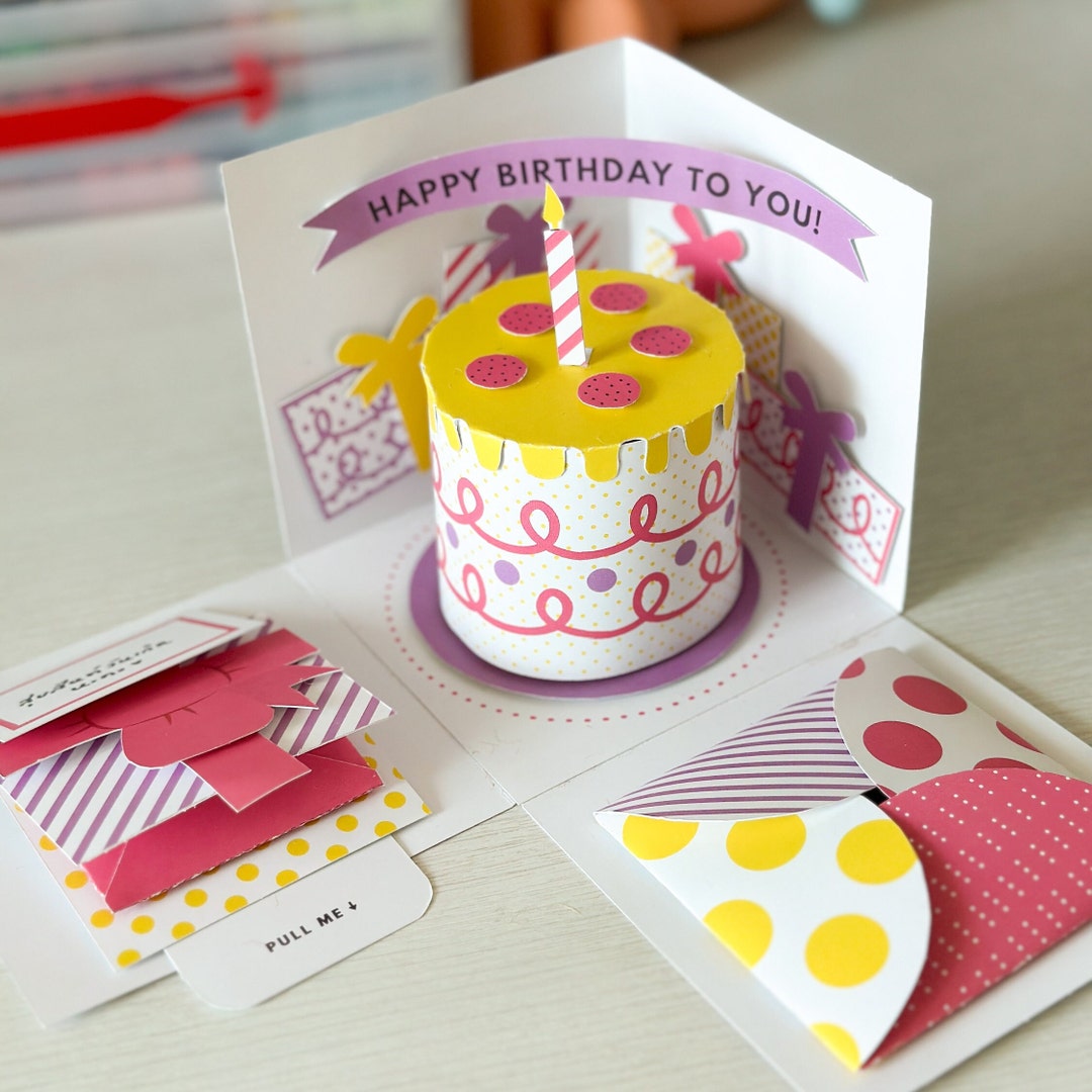 Birthday Exploding Gift Box Printable Template for DIY Project ...
