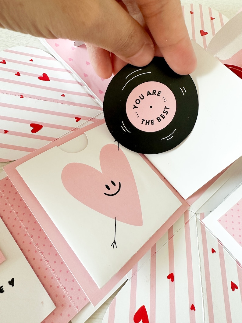 Rose Exploding Gift Box Printable Template for DIY Project | Valentine ...