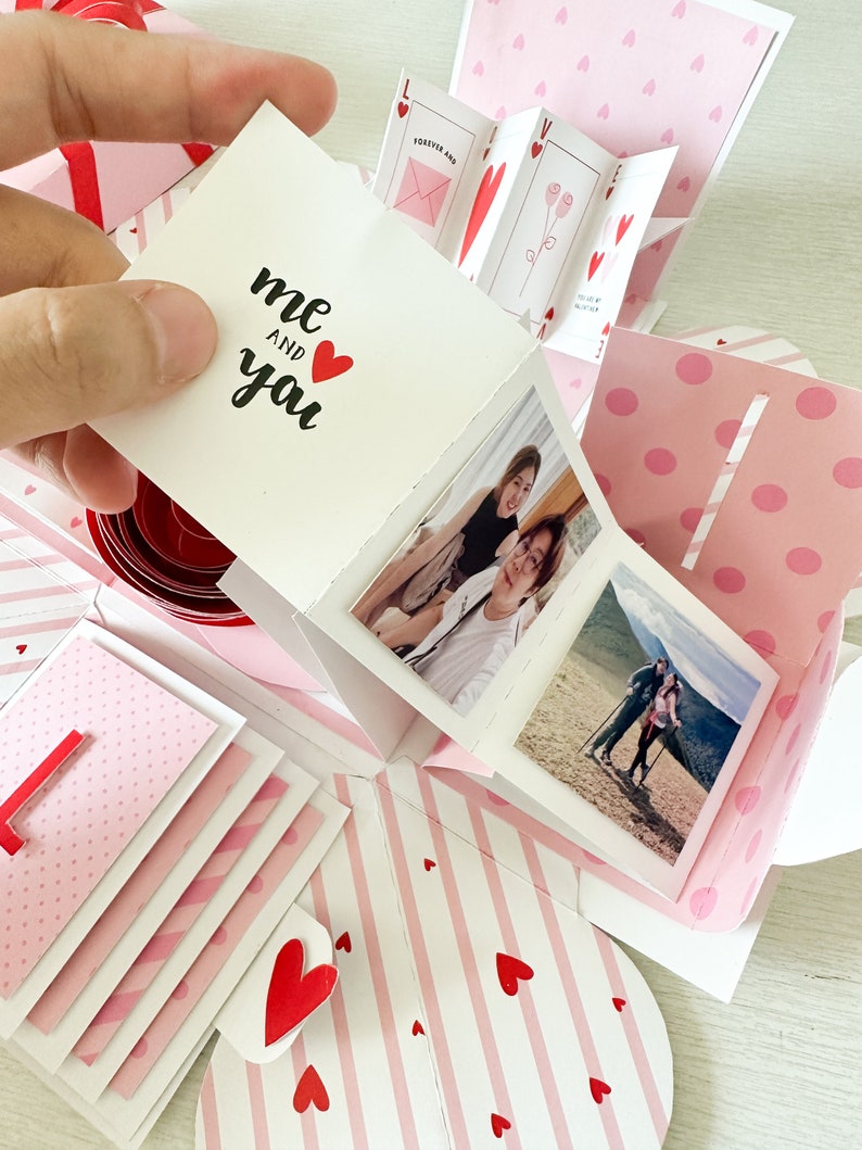 Rose Exploding Gift Box Printable Template for DIY Project | Valentine ...