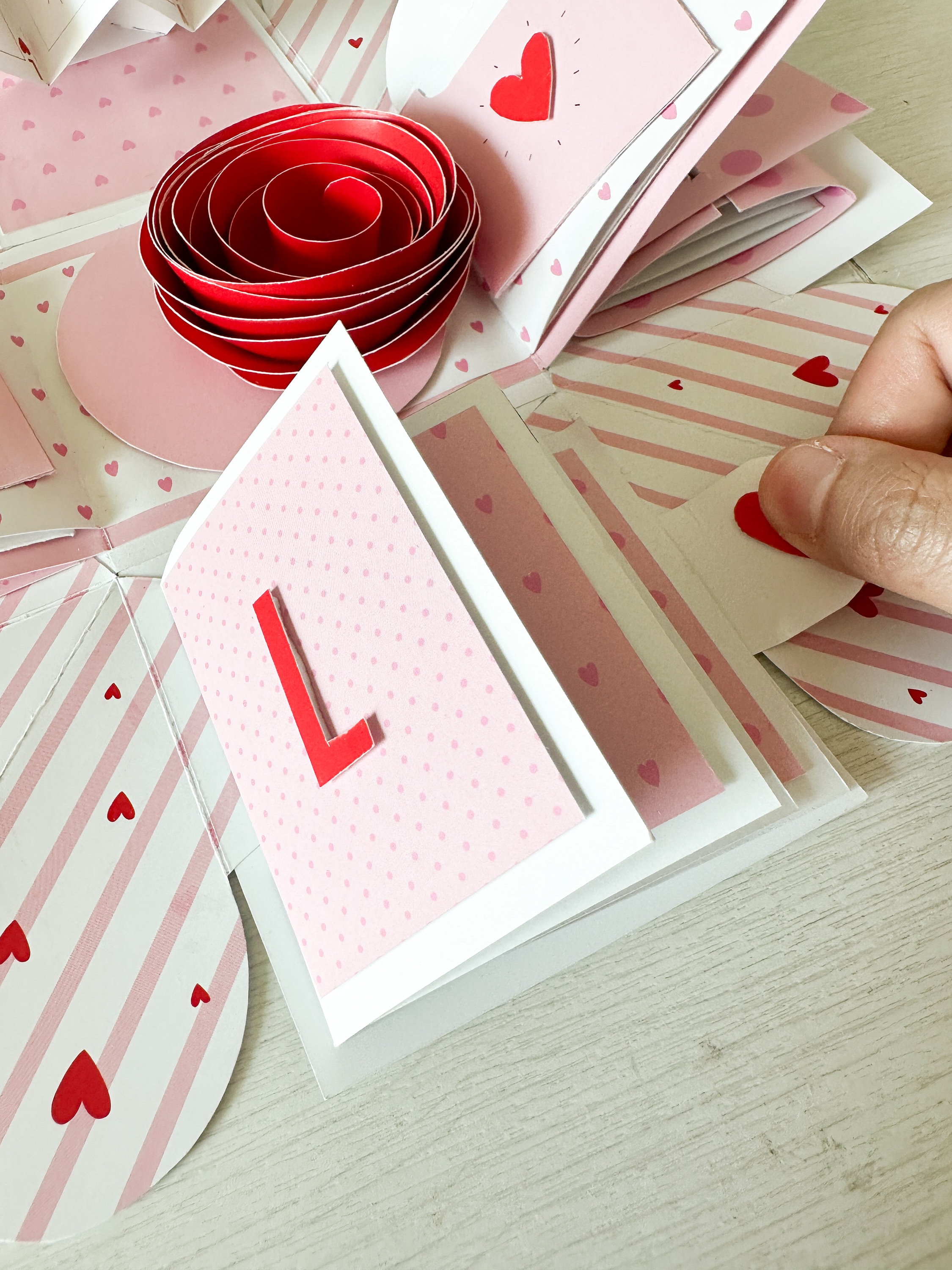 Rose Exploding Gift Box Printable Template for DIY Project | Valentine ...