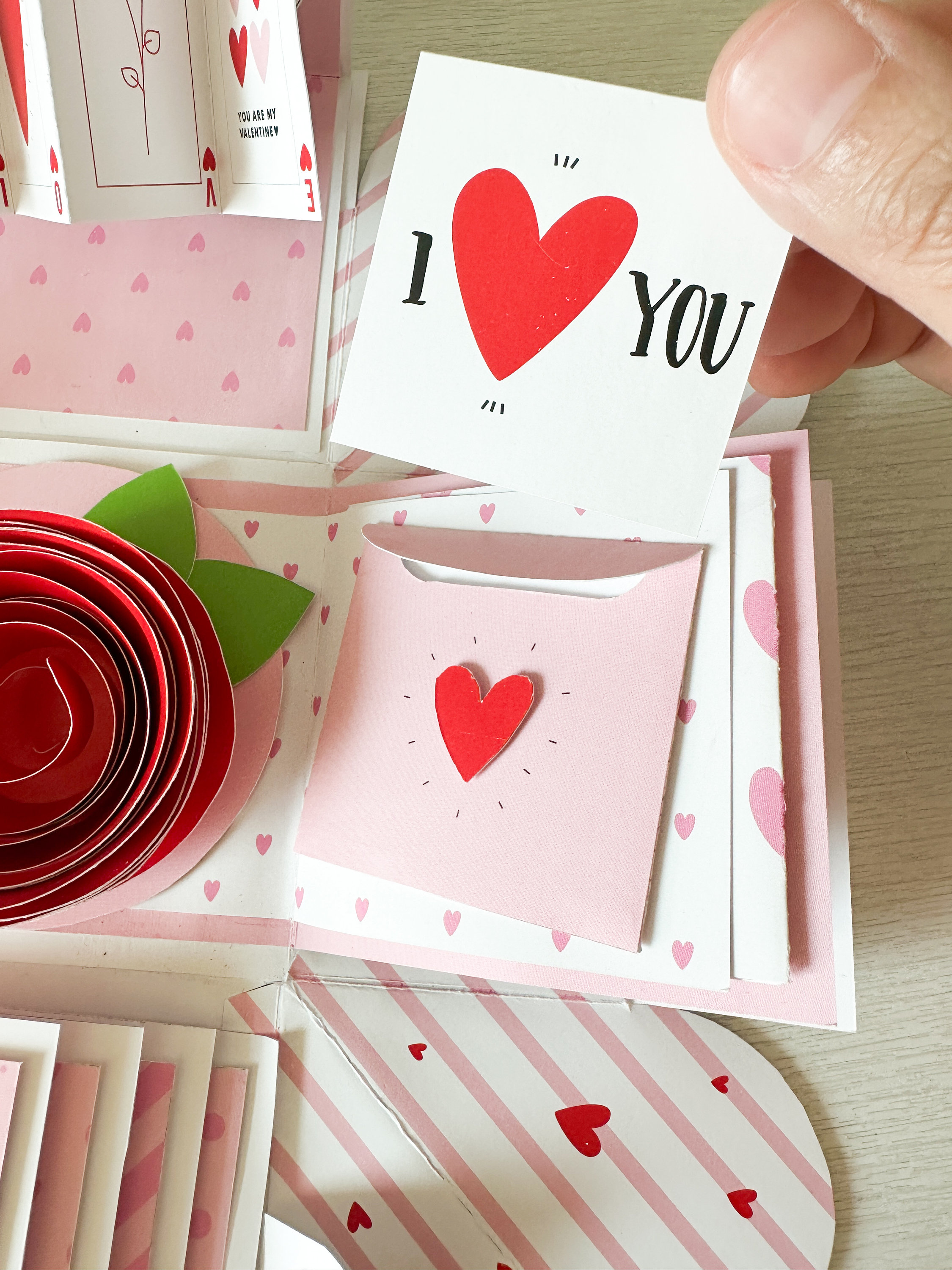 Rose Exploding Gift Box Printable Template for DIY Project | Valentine ...
