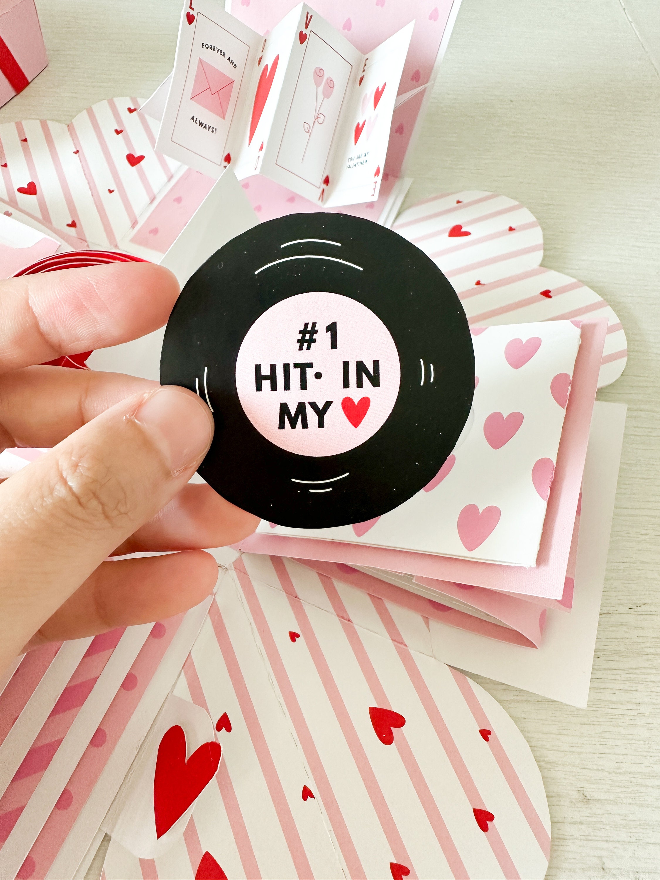 Rose Exploding Gift Box Printable Template for DIY Project | Valentine ...