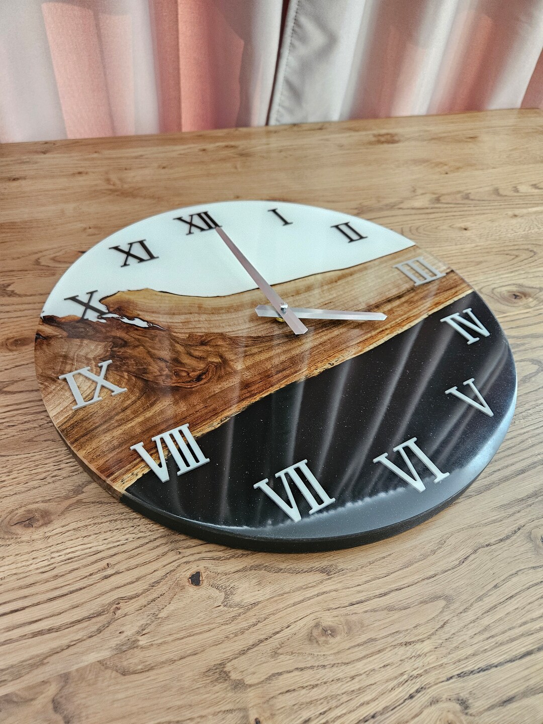 Unique Wooden Epoxy Wall Clock | Large Wall Clock | Desk Clock | Epoxy ...