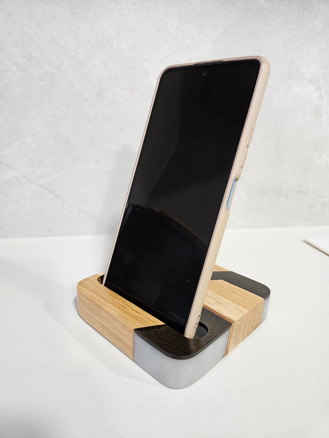 Wood Desk Organizer Desktop Organizer Stand Phone Wood Resin Phone ...