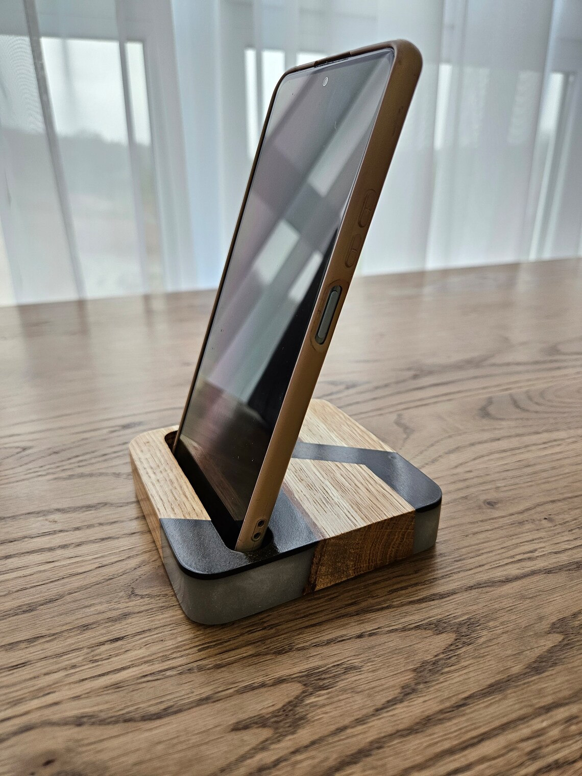 Wood Desk Organizer Desktop Organizer Stand Phone Wood Resin Phone ...