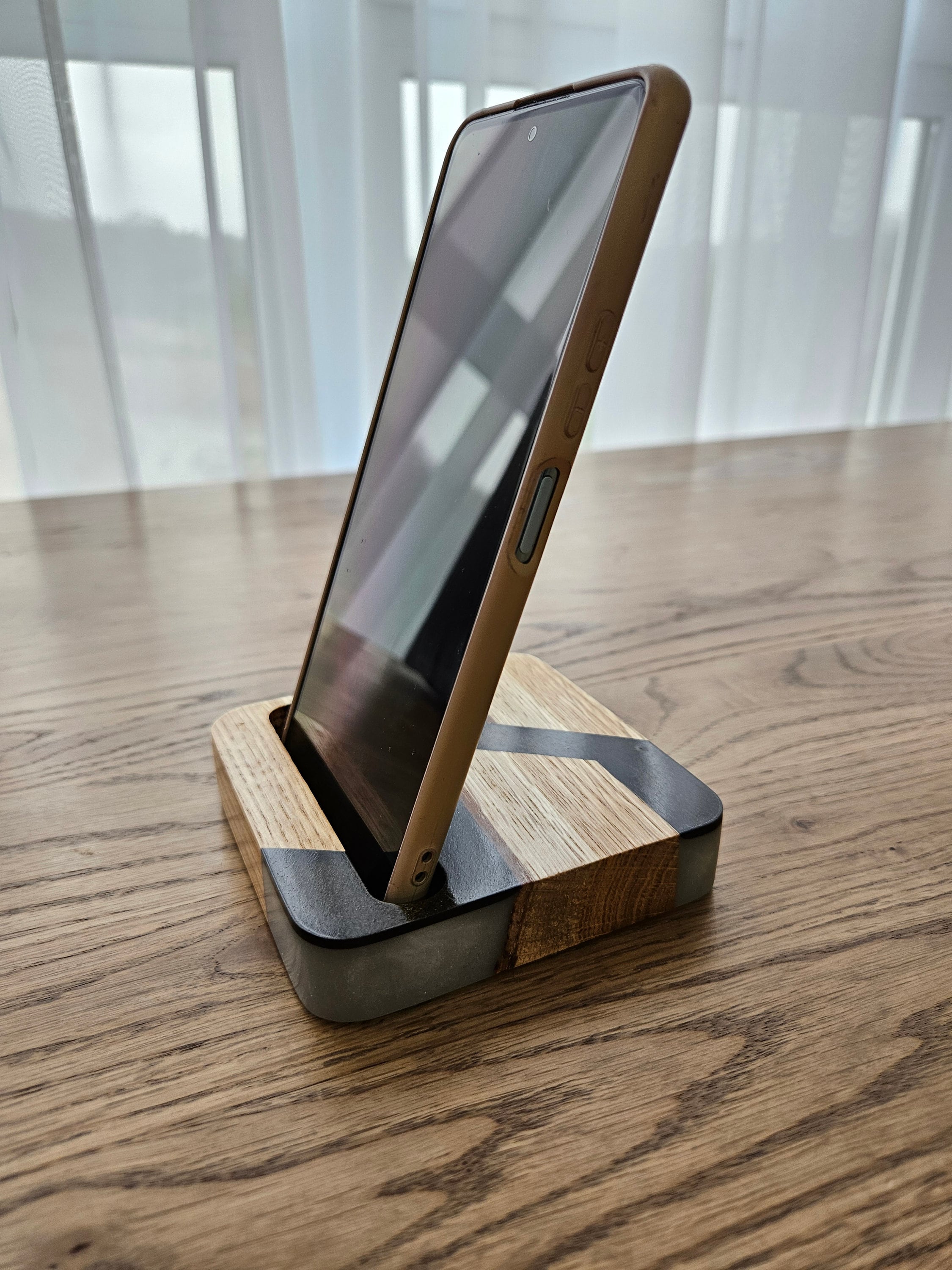 Wood Desk Organizer Desktop Organizer Stand Phone Wood Resin Phone ...