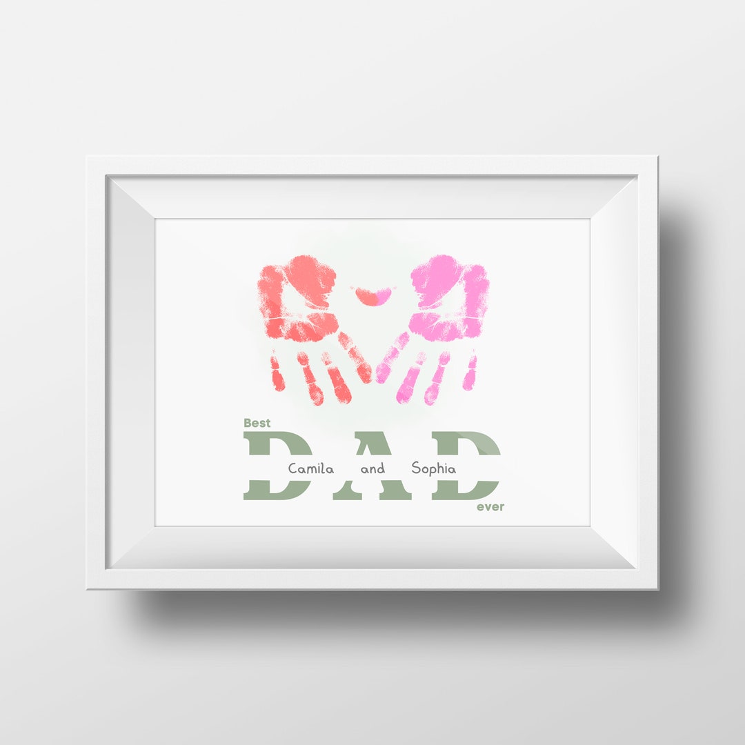 Fathers Day Handprint Art for Dad, Worlds Best Dad Print, Handprint ...