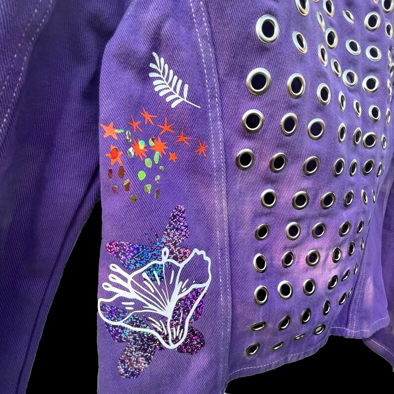 Hand Intervene Denim Jacket, Applique Jean Jacket, Bead Denim Jacket ...