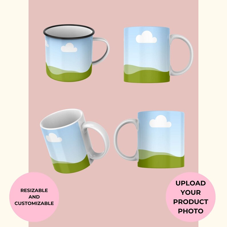 Canva Mug and Pillow Mockup Bundle Editable Resizable Template Home and ...
