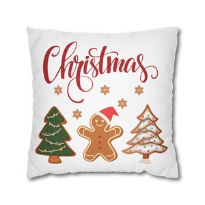 Gingerbread & Christmas Tree Pillow Cover/merry Christmas Pillow Cover ...