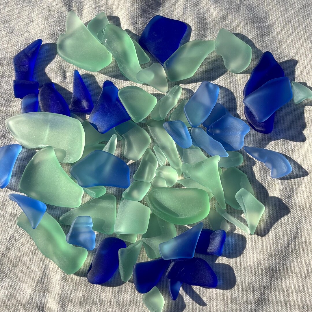 Blues Mix 01 — Genuine Tumbled Beach Sea Glass — Glass for Crafts ...