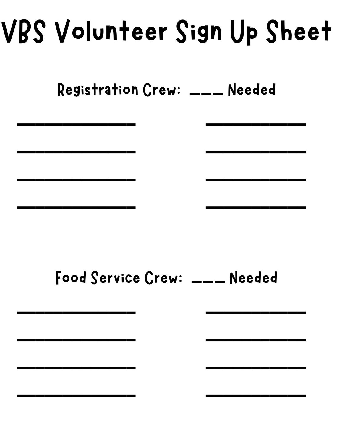 VBS Volunteer Sign in Sheet and Role Descriptions - Etsy