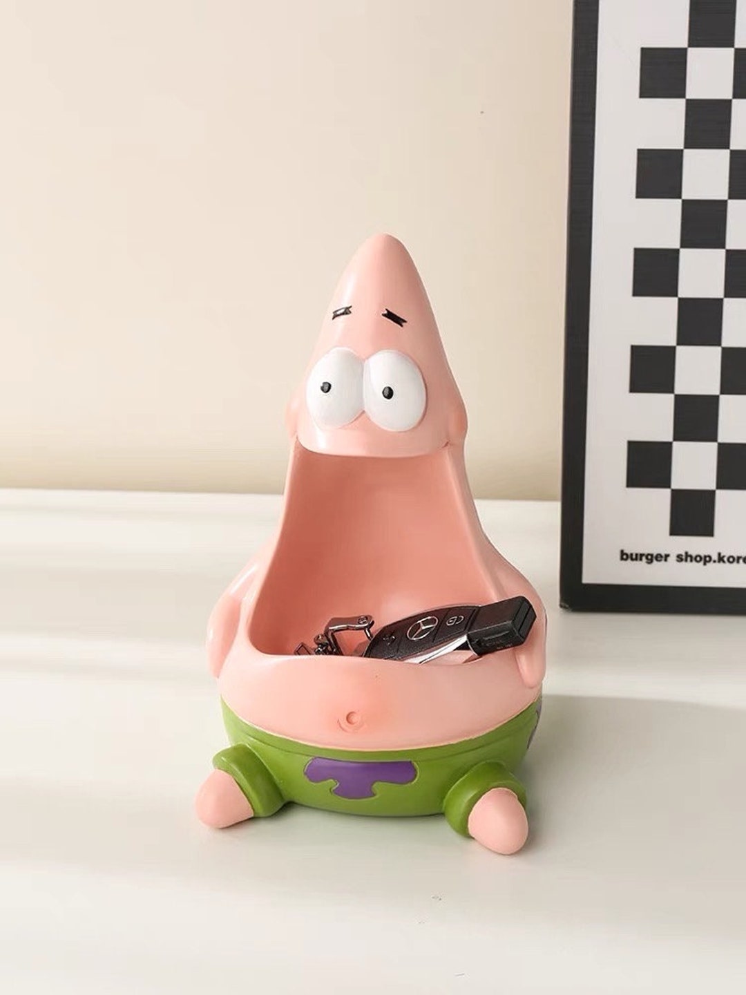 Spongebob Patrick Star Pink Key Holder Key Tray Decoration Tray Small ...