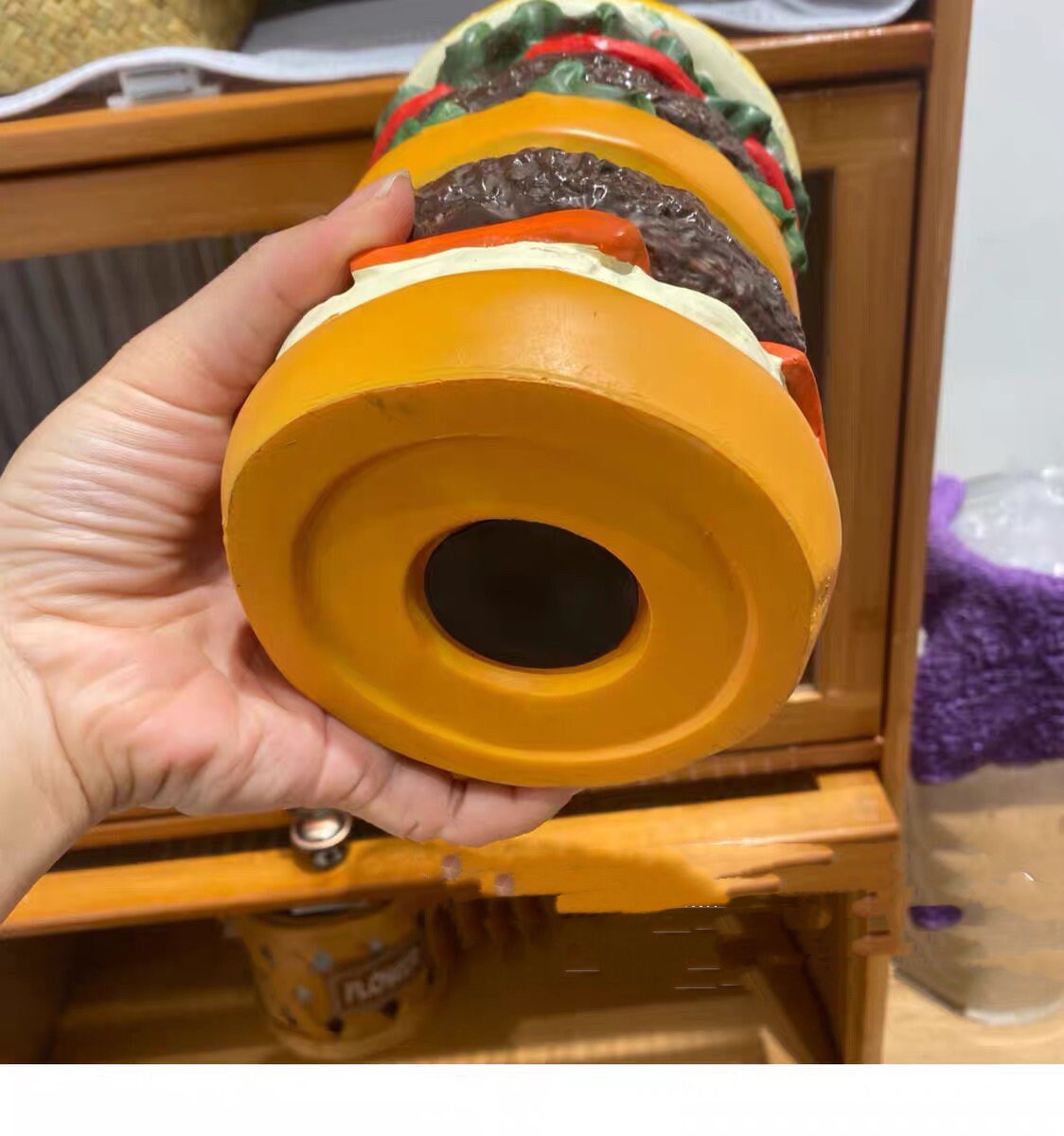 Hamburger Piggy Bank Food Replica Money Box Coin Collector Housewarming ...