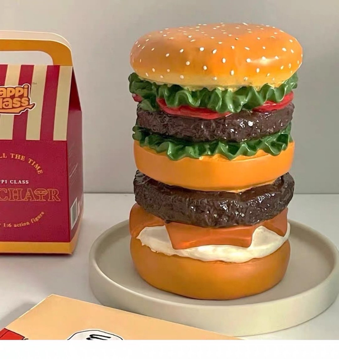 Hamburger Piggy Bank Food Replica Money Box Coin Collector Housewarming ...