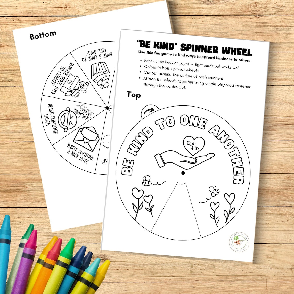 Be Kind Spinner Wheel Colouring Craft, Sunday School Craft, Bible ...