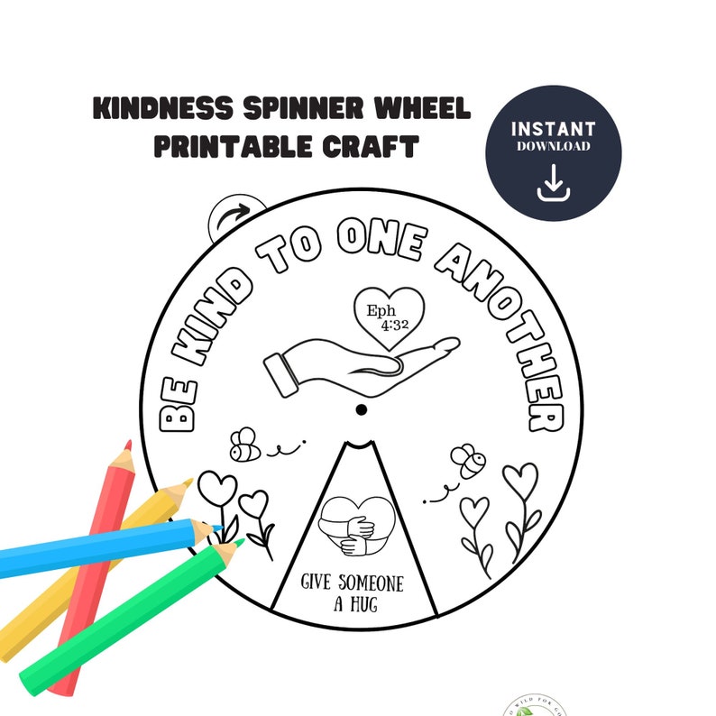 Be Kind Spinner Wheel Colouring Craft, Sunday School Craft, Bible ...