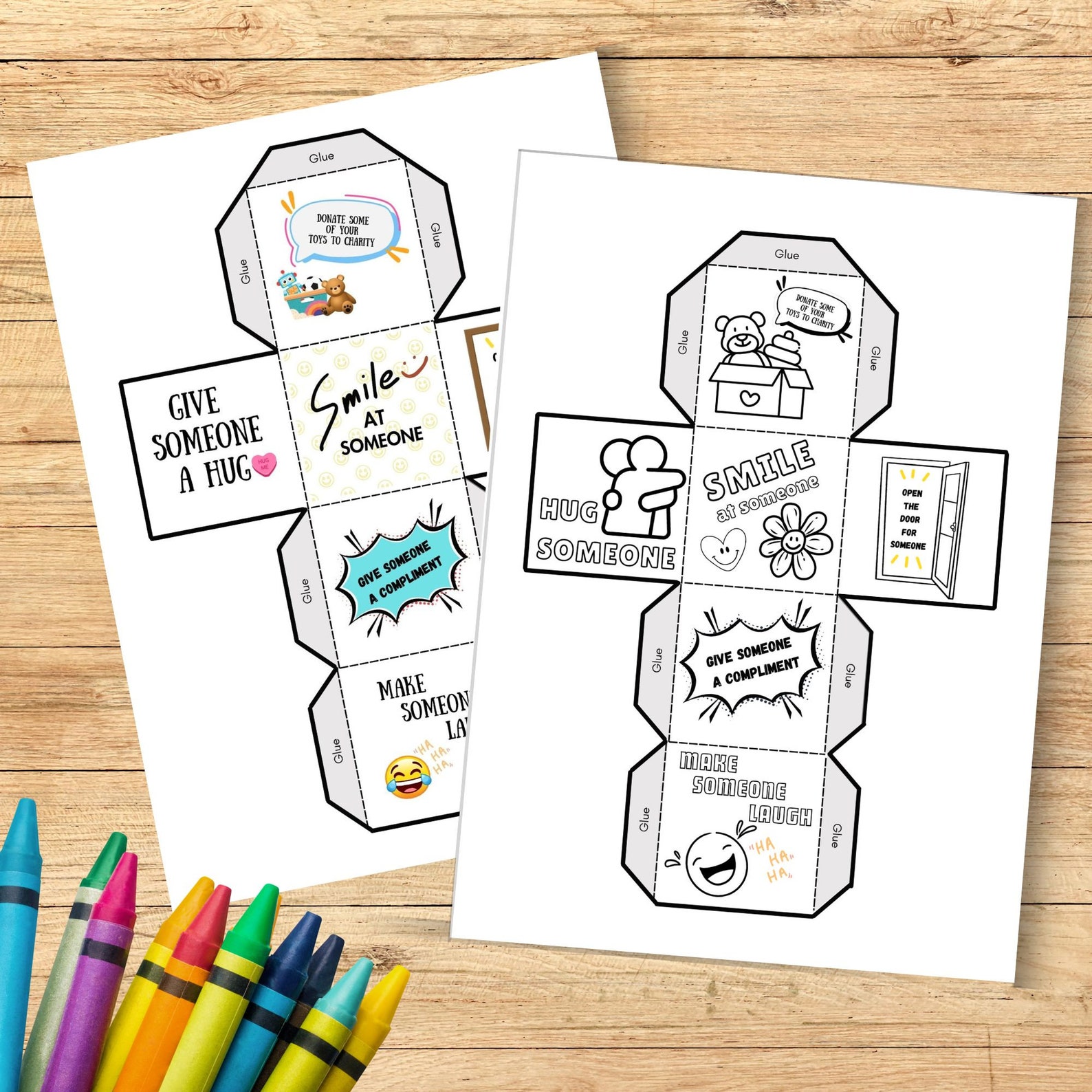 Be Kind Cube Colouring Craft, Sunday School Craft, Bible Printable ...