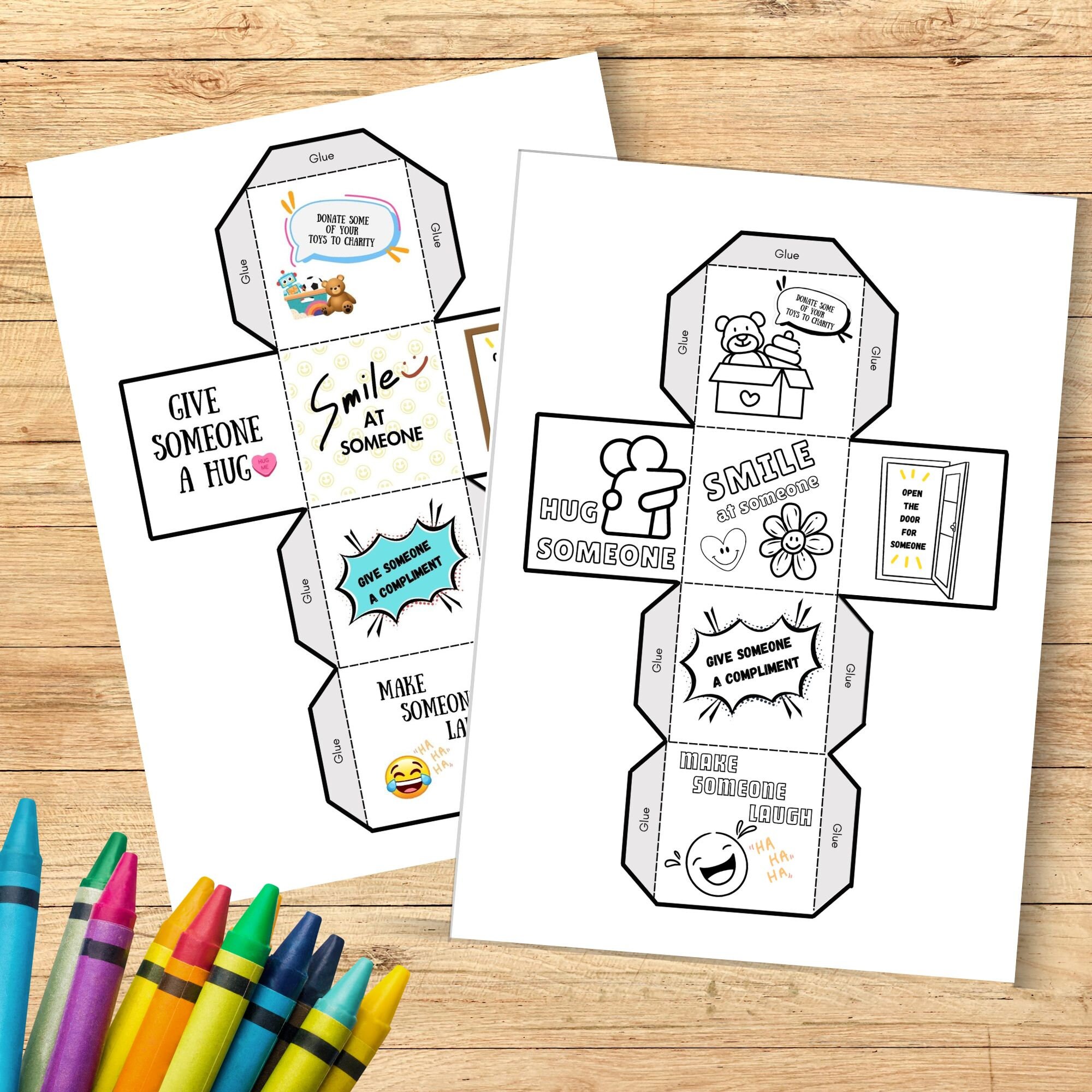 Be Kind Cube Colouring Craft, Sunday School Craft, Bible Printable ...