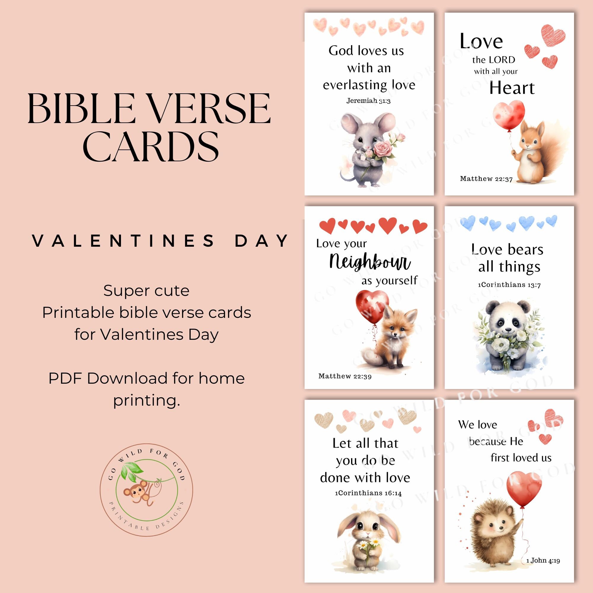 Bible Verses Cards, Printable Bible Verses to Share Gods Love, Bible ...