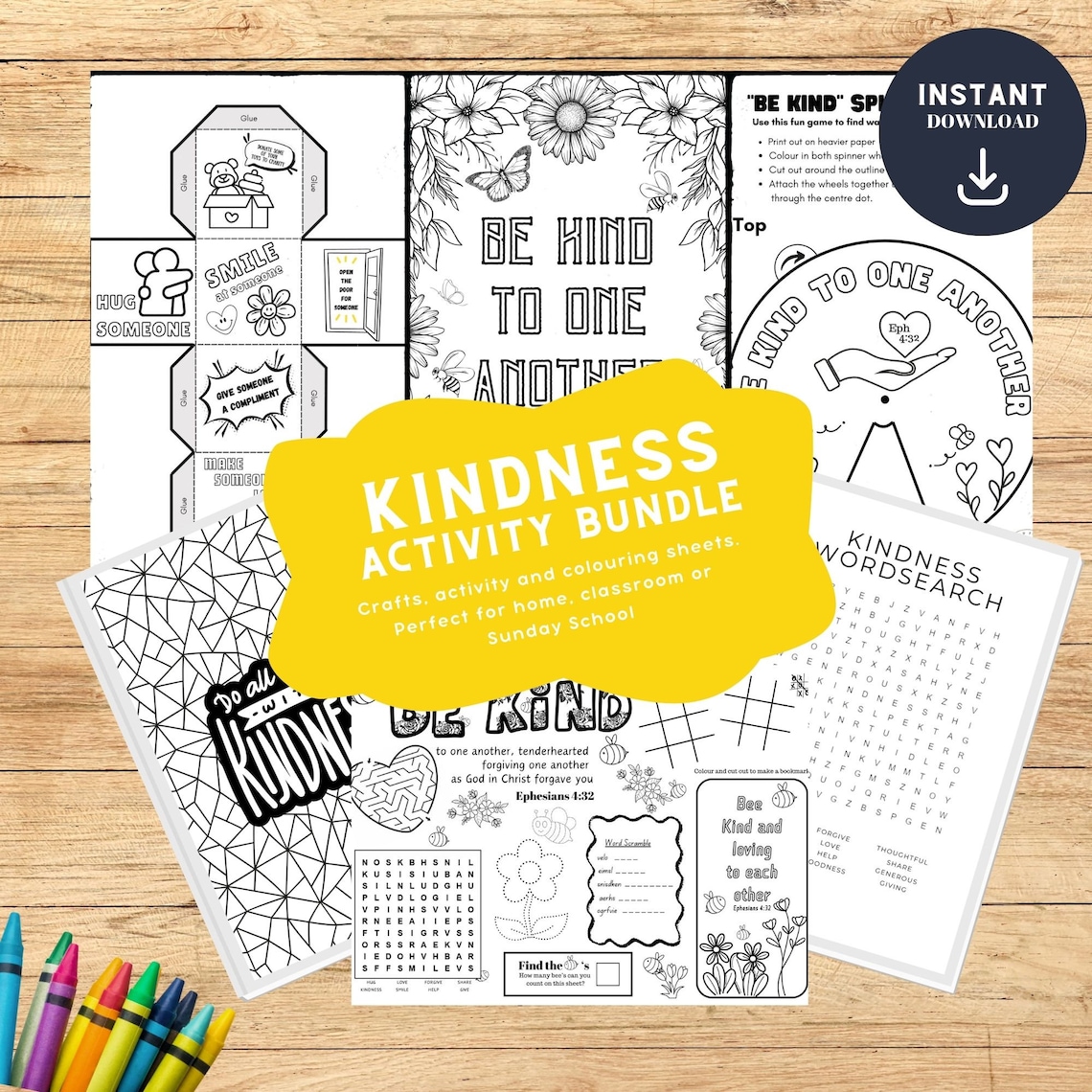 Be Kind Activity Bundle, Colouring Craft, Sunday School Craft, Bible ...