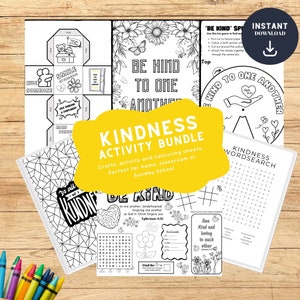 Be Kind Activity Bundle, Colouring Craft, Sunday School Craft, Bible ...