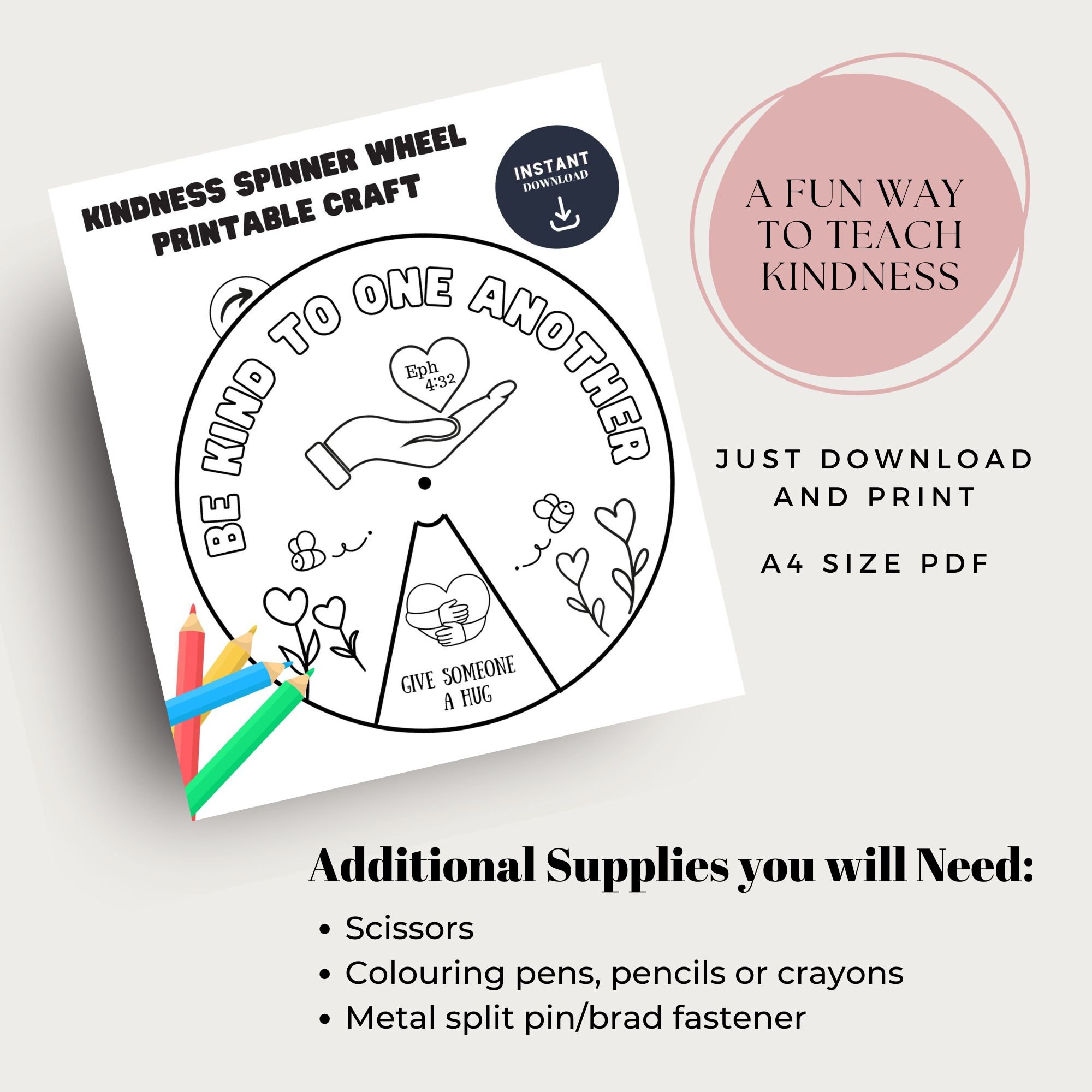 Be Kind Activity Bundle, Colouring Craft, Sunday School Craft, Bible ...