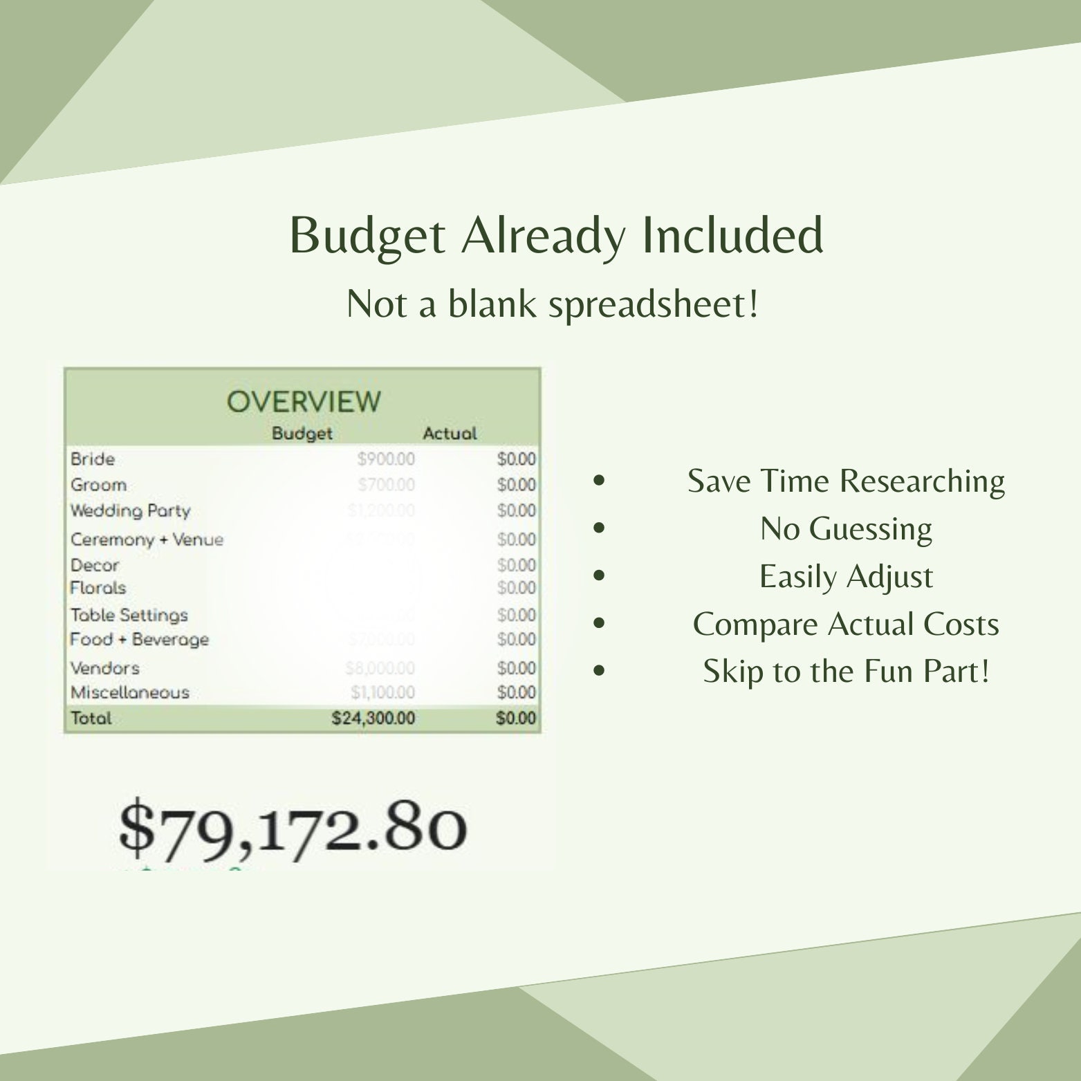 50,000 Wedding Budget | Google Sheet Budget Planner | Wedding Expense ...