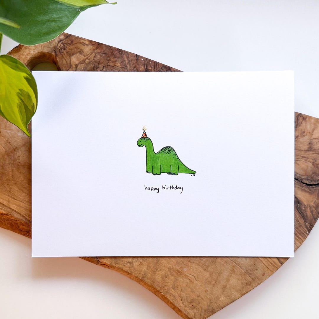 Dinosaur Greeting Card Happy Birthday - Etsy